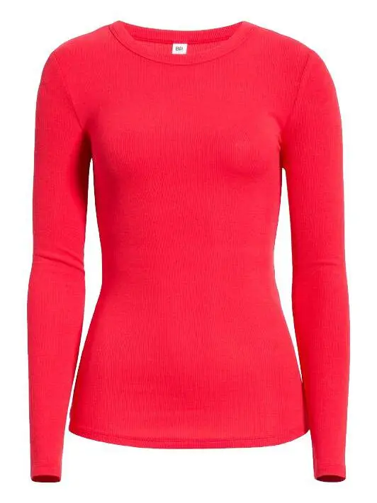 Bp. Ribbed Long-sleeve T-shirt - Red Pepper