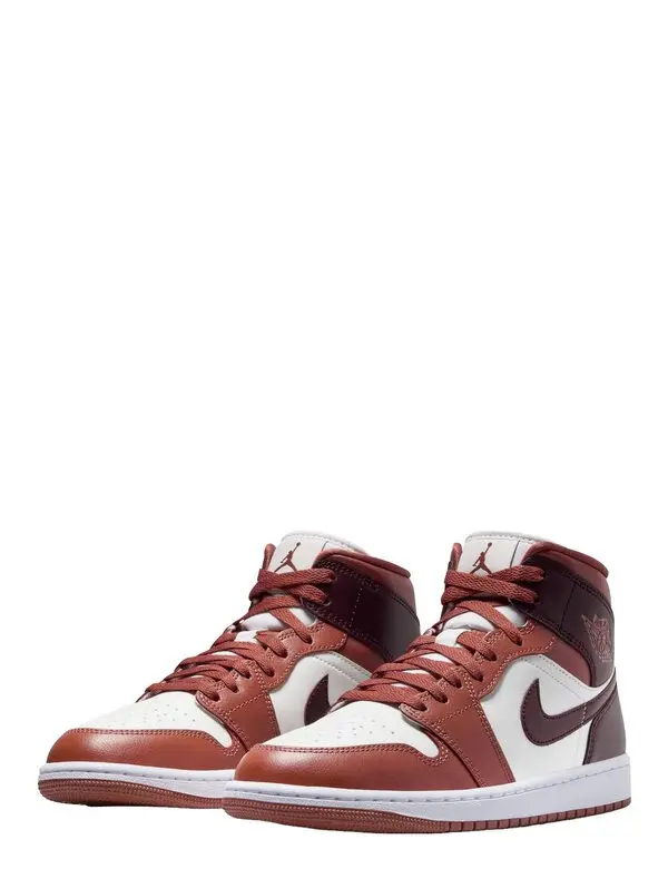 JORDAN 1 Mid Sneakers - Dusty Peach/night Maroon
