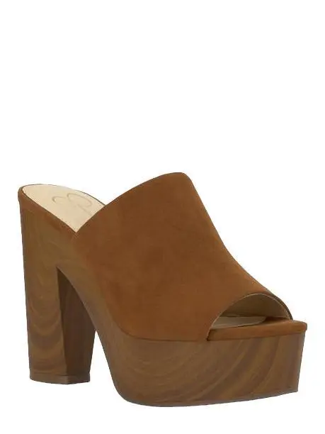 Jessica Simpson Shelbie Platform Slide Sandal - Tuscan Tan Suede