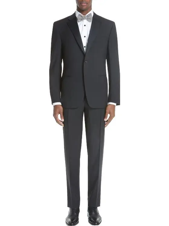 Canali Classic Fit Wool & Mohair Tuxedo - Black