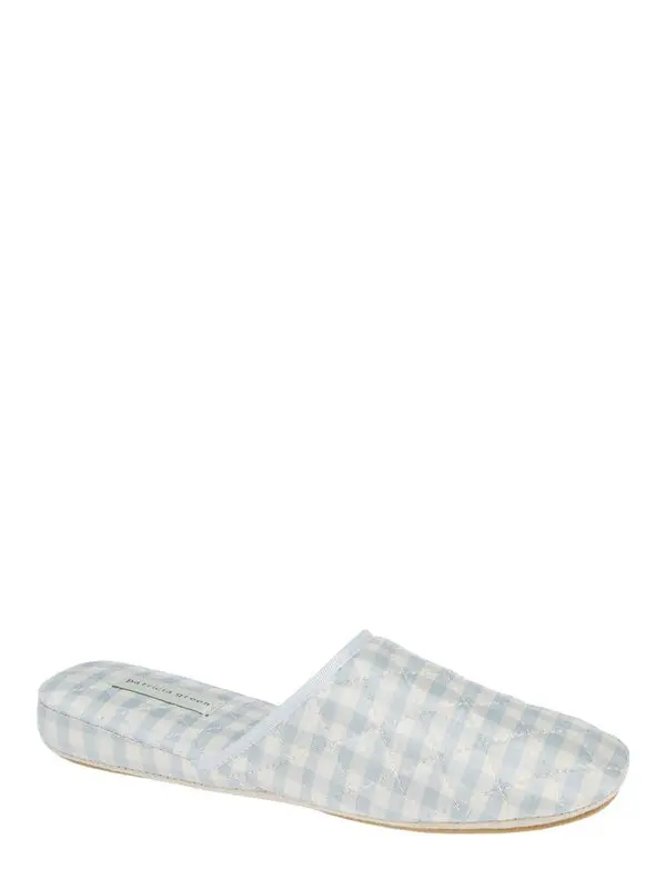 PATRICIA GREEN Sari Slipper - Light Blue Silk Fabric
