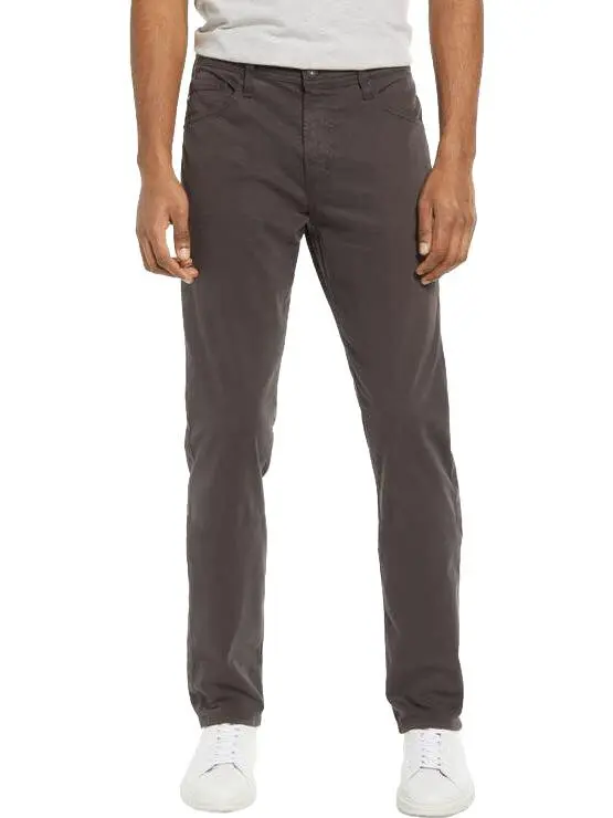 Ag Slim Straight Stretch Sateen Pants - Shadow Hawk