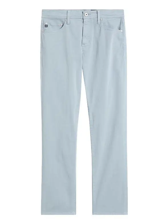 Ag Slim Straight Stretch Sateen Pants - Soft Sky