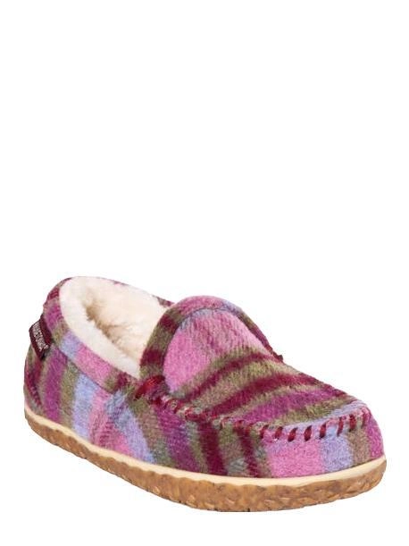 Minnetonka Tempe Slipper - Purple Plaid