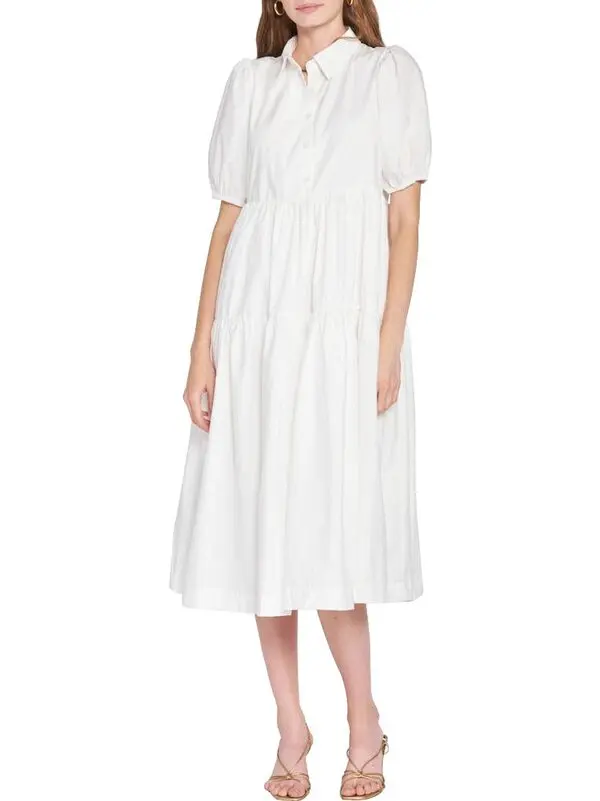 EN SAISON Poplin Midi Shirtdress - Off White