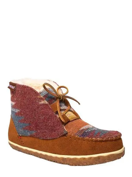 Minnetonka Torrey Faux Fur Lined Slipper Bootie - Brown Multi