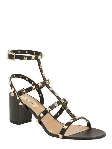 Valentino Garavani Rockstud Block Heel Sandal - Nero