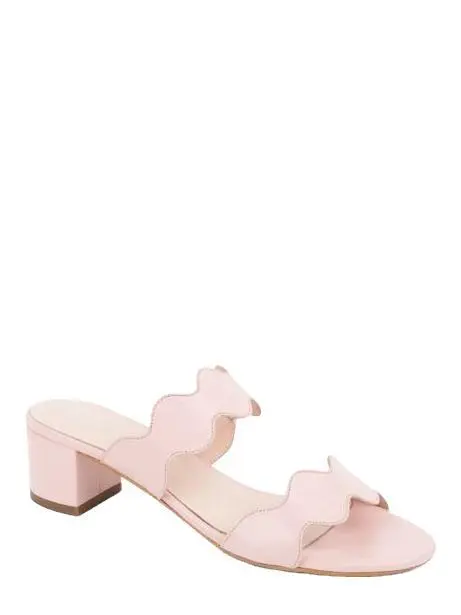 PATRICIA GREEN Palm Beach Scalloped Slide Sandals - Soft Pink