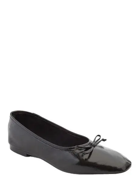 Schutz Arissa Square Toe Ballet Flat - Black Patent