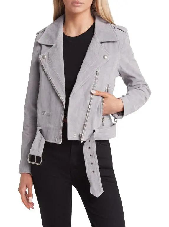 Blanknyc Suede Moto Jacket - Cloud Grey
