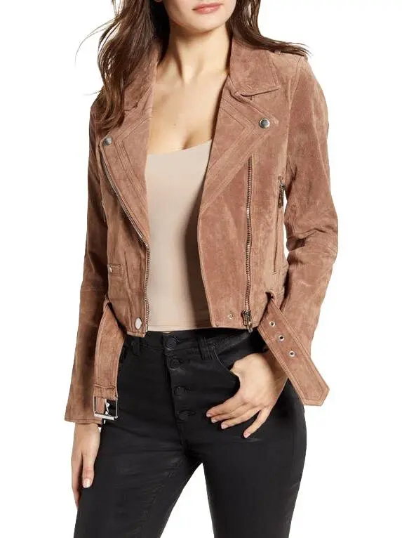 Blanknyc Suede Moto Jacket - Coffee Bean