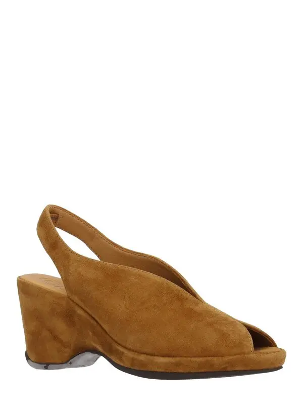 L'AMOUR DES PIEDS Odetta Slingback Wedge - Coffee