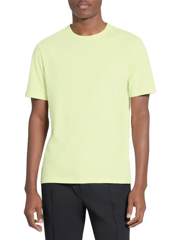 Theory Essential In Cosmos Slub Cotton Tee - Faded Lime