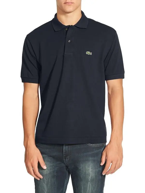 Lacoste Regular Fit Piqué Polo - 166 Navy Blue