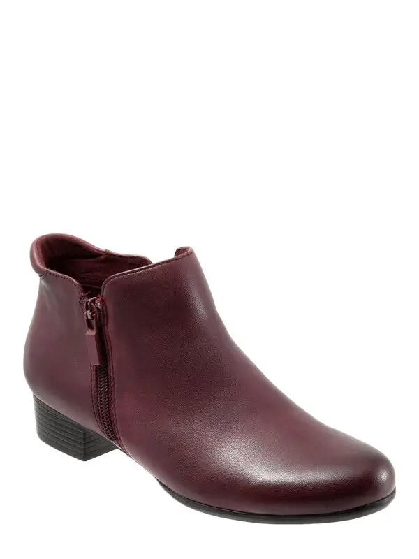 Trotters Major Bootie - Dark Red Leather