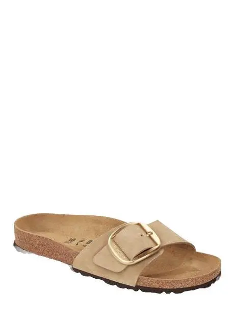 BIRKENSTOCK Madrid Big Buckle Slide Sandal - High Shine Ecru