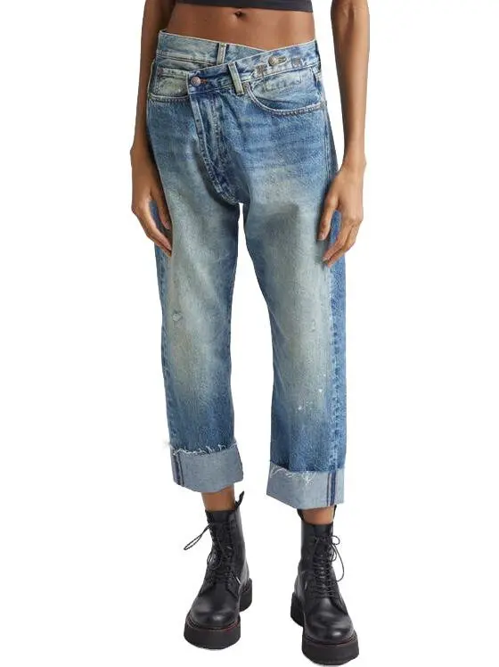 R13 Crossover Wide Leg Jeans - Jasper