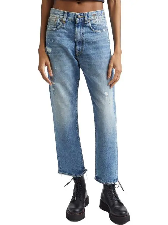 R13 Distressed Boyfriend Jeans - Bain W Rips