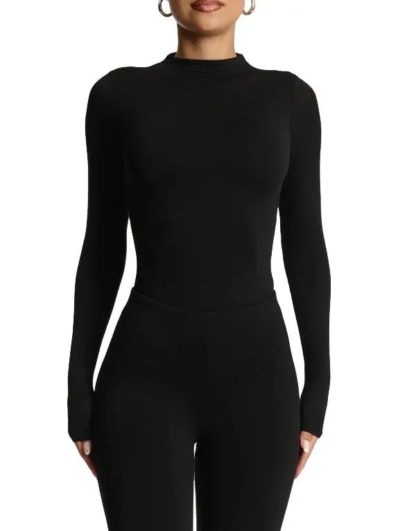 Naked Wardrobe Nw Mockneck Bodysuit - Black