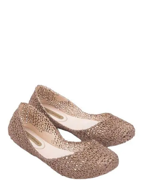 Melissa Campana Papel Vii Jelly Flat - Beige/glitter