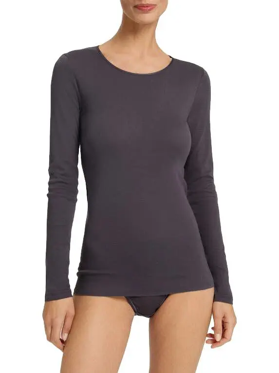 Hanro Seamless Long-sleeve Top - Black Pearl