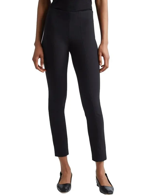 Vince Mid-rise Stitch Front Seam Leggings - Black