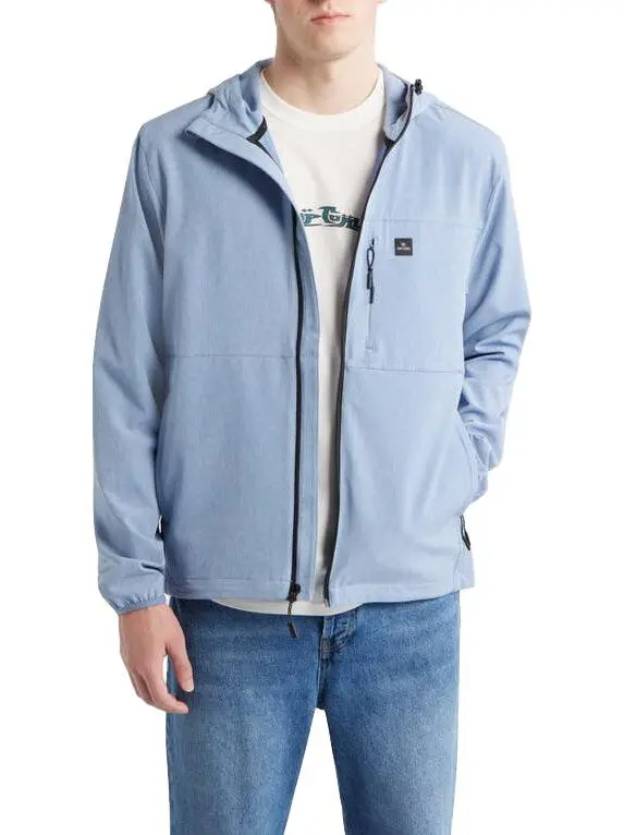 Rip Curl Elite Anti Series Water Repellent Hooded Jacket - Faded Denim