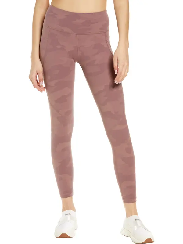 Sweaty Betty Power Pocket Workout Leggings - Pink Tonal Camo Print