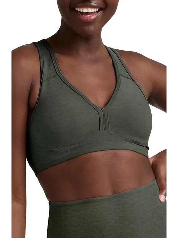 Beyond Yoga Lift Your Spirits Sports Bra - Dusty Forest Heather