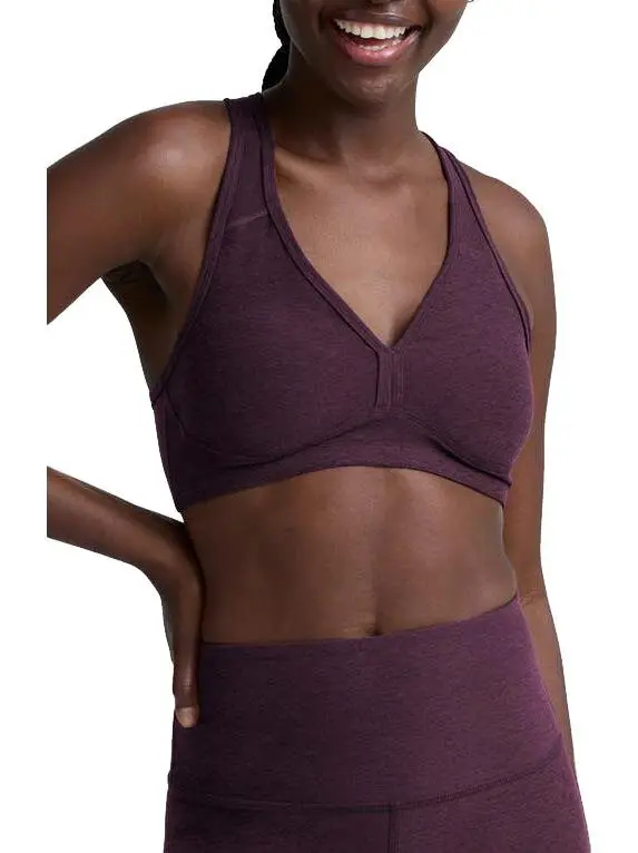 Beyond Yoga Lift Your Spirits Sports Bra - Eggplant Purple Heather