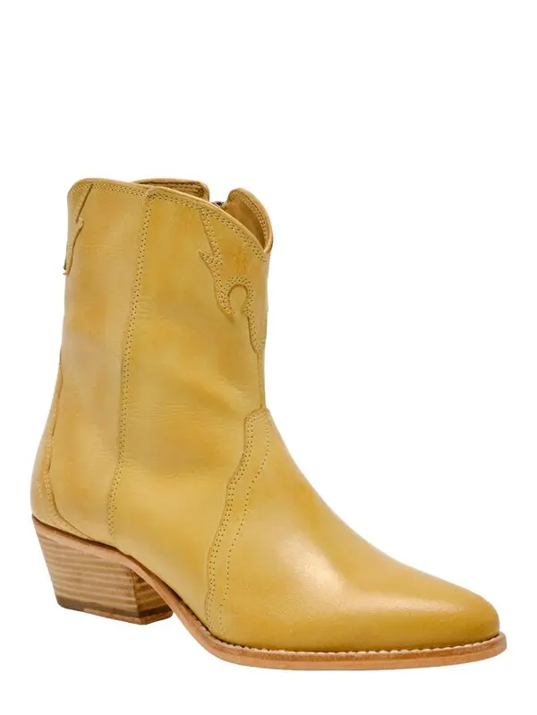Free People New Frontier Western Booties - Light Tan Leather