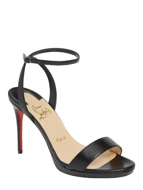 CHRISTIAN LOUBOUTIN Loubi Queen Ankle Strap Sandal - Black