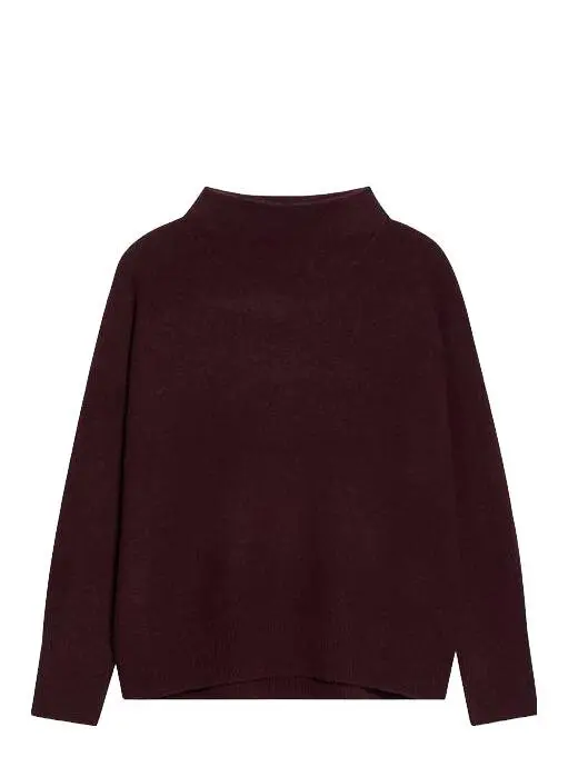 Vince Boiled Cashmere Funnel Neck Pullover - Blackberry