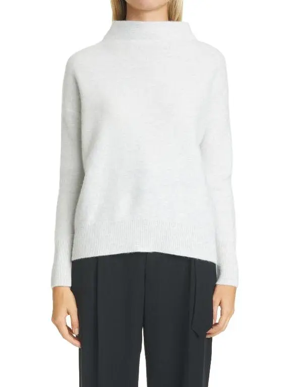 Vince Boiled Cashmere Funnel Neck Pullover - H Platinum