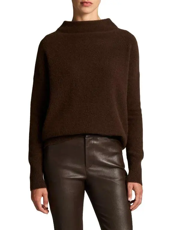 Vince Boiled Cashmere Funnel Neck Pullover - Pinewood