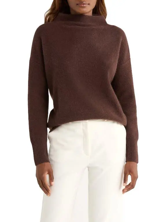 Vince Boiled Cashmere Funnel Neck Pullover - Truffle