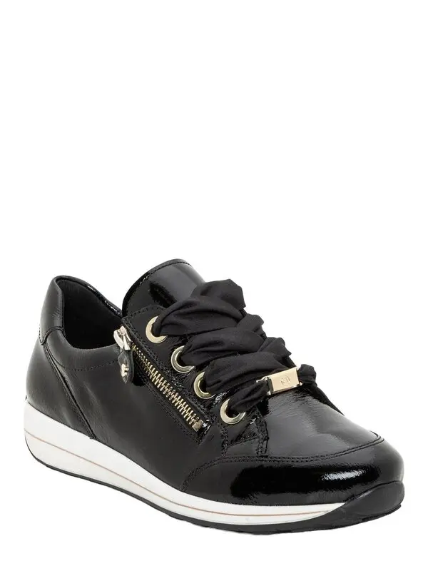 ARA Ollie Lace-up Sneaker - Black/gold