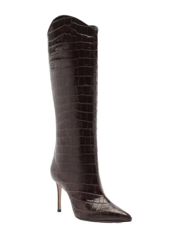 Schutz Maryana Pointed Toe Boots - Dark Chocolate