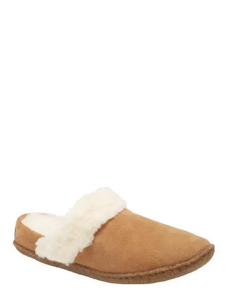 Sorel Nakiska Ii Faux Shearling Lined Slide Slipper - Camel Brown/natural