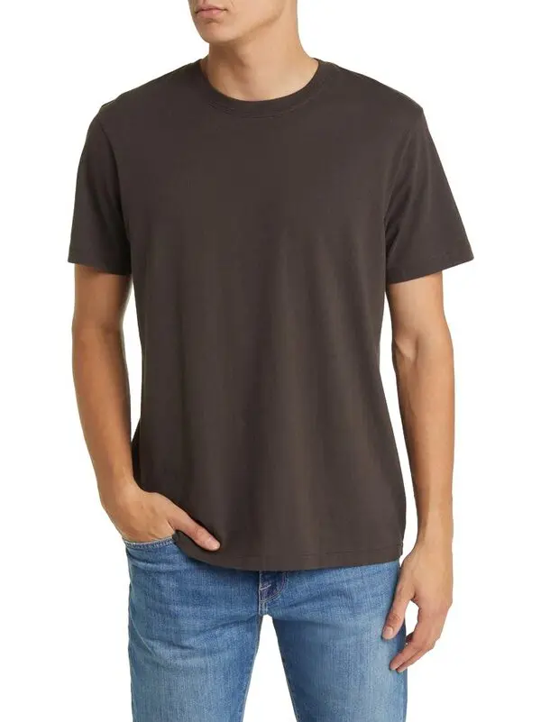 FRAME Logo Cotton T-shirt - Marron