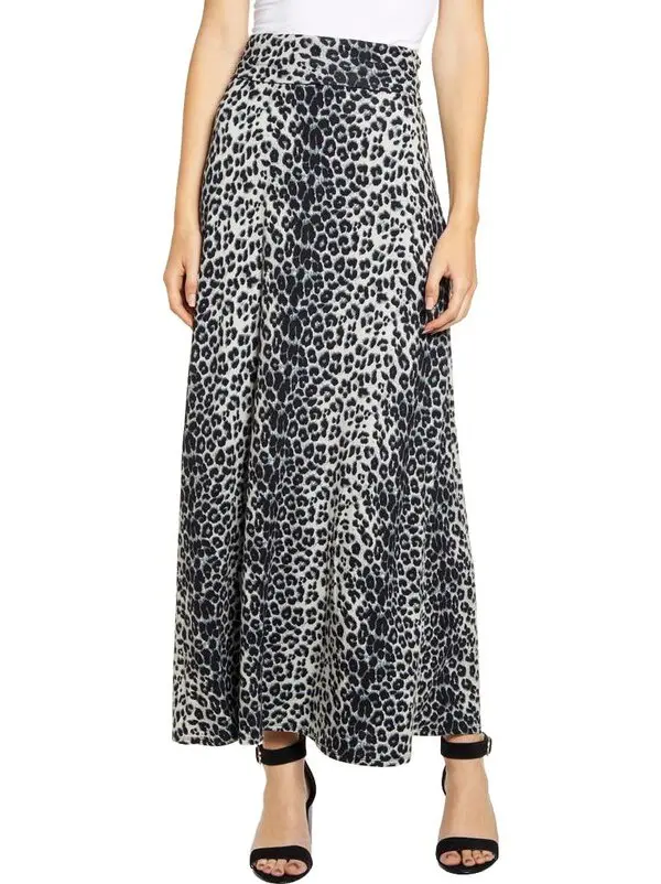 Loveappella Roll Top Maxi Skirt - Gray/black