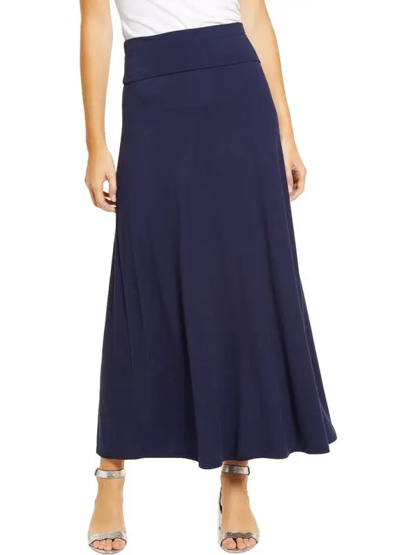 Loveappella Roll Top Maxi Skirt - Navy
