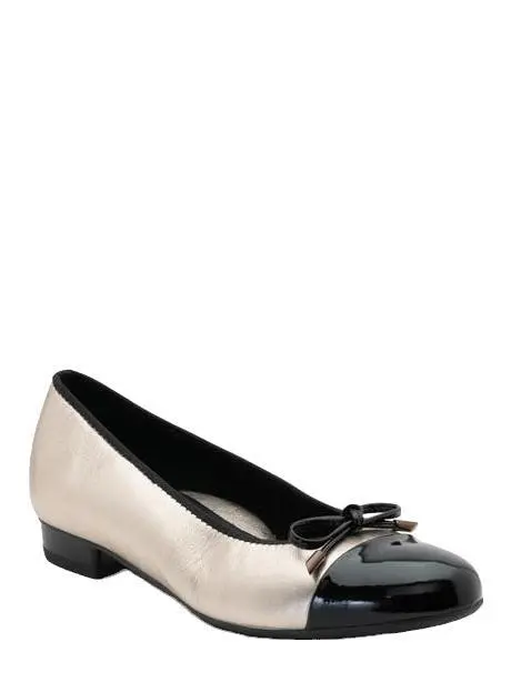 ARA Belinda Ballerina Flat - Black Platinum