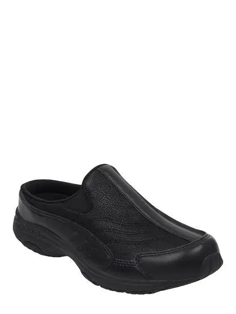 Easy Spirit Traveltime Clog Sneaker - Black Leather