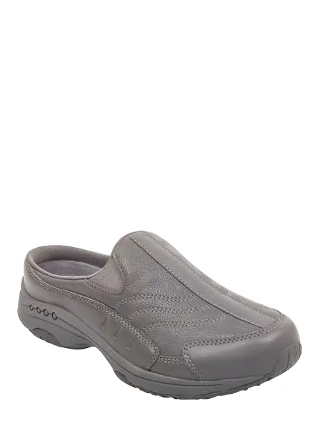 Easy Spirit Traveltime Clog Sneaker - Dark Grey Leather