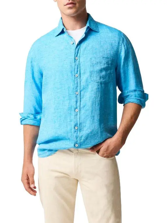 Rodd & Gunn Coromandel Button-up Linen Shirt - Cobalt