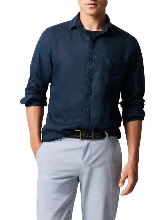 Rodd & Gunn Coromandel Button-up Linen Shirt - Eclipse