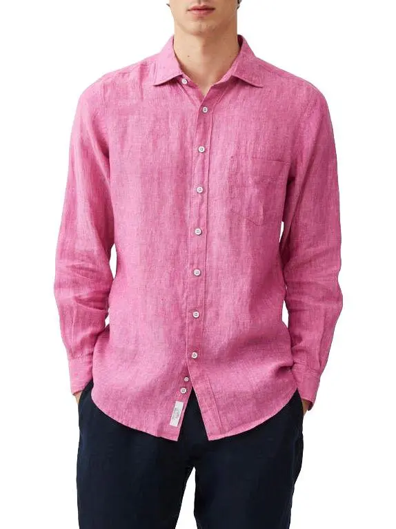 Rodd & Gunn Coromandel Button-up Linen Shirt - Flamingo