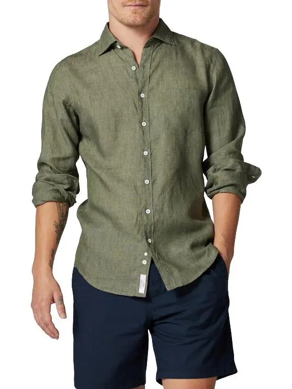 Rodd & Gunn Coromandel Button-up Linen Shirt - Kelp