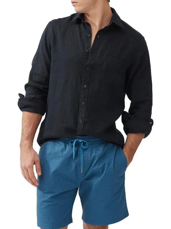 Rodd & Gunn Coromandel Button-up Linen Shirt - Midnight